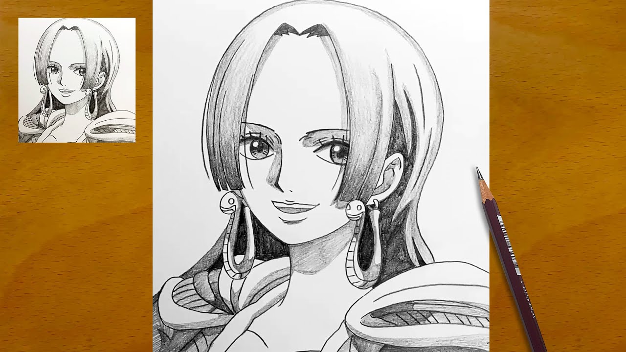 Anime Sketch || How to Draw Boa Hancock from One Piece || Easy Pencil ...
