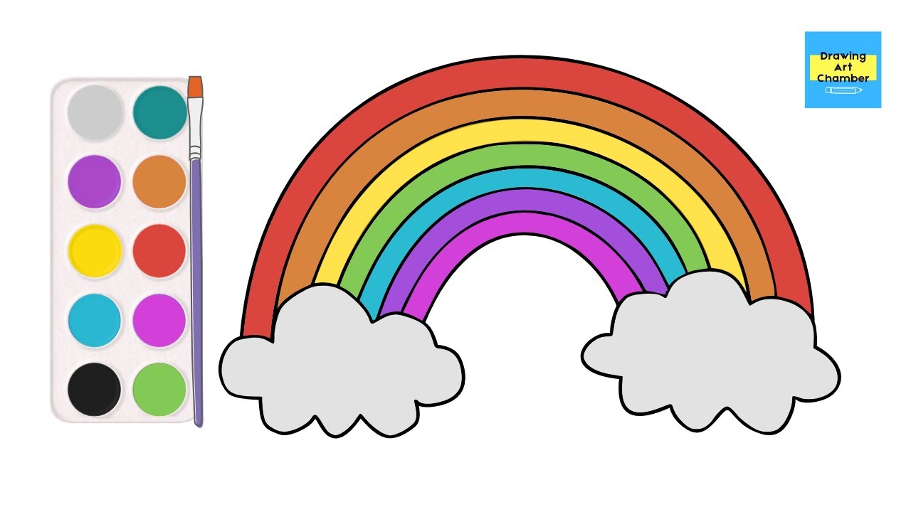 Rainbow Draw and Color for kids and beginner | Draw and Color Rainbow ...