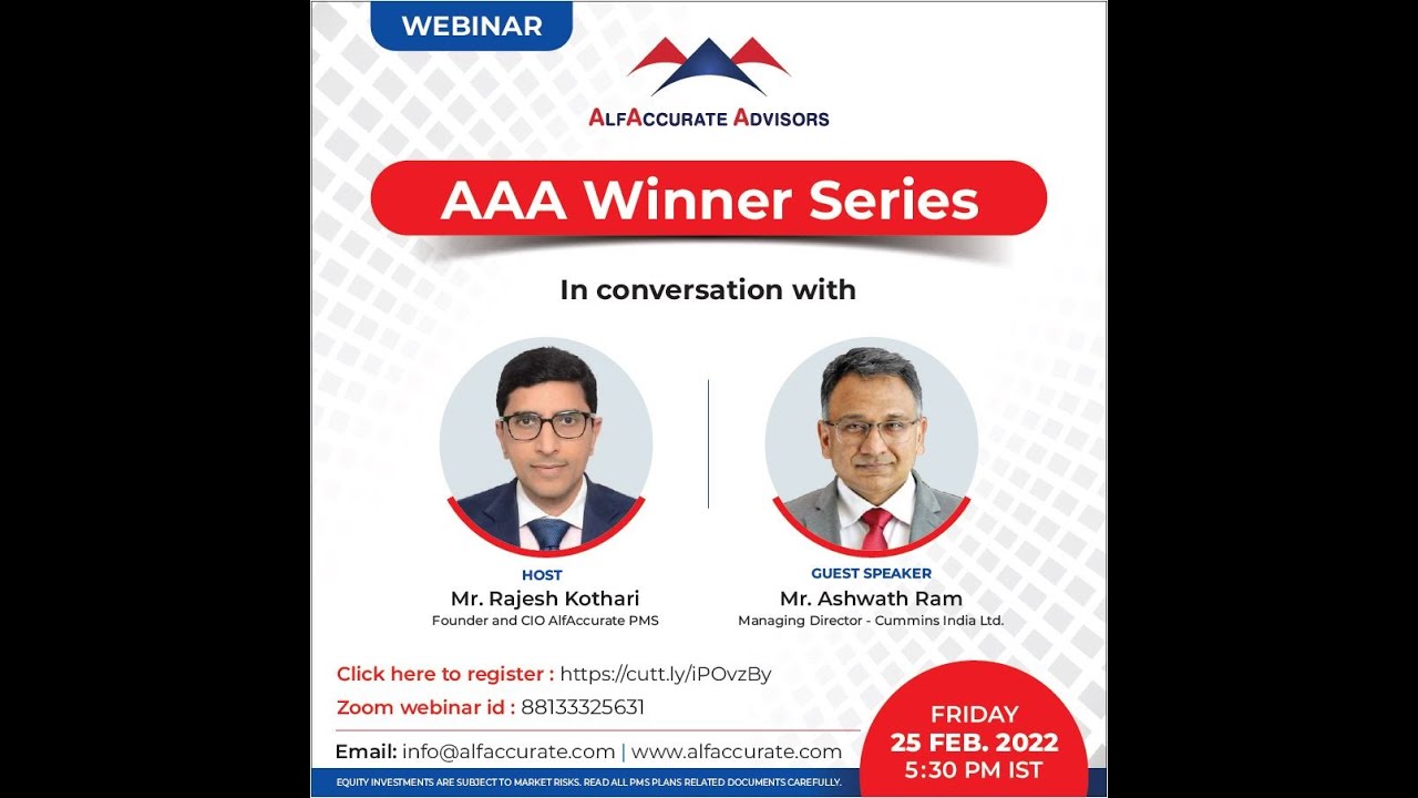 AAA Winner Series – Rajesh Kothari in conversation with Mr. Ashwath Ram ...