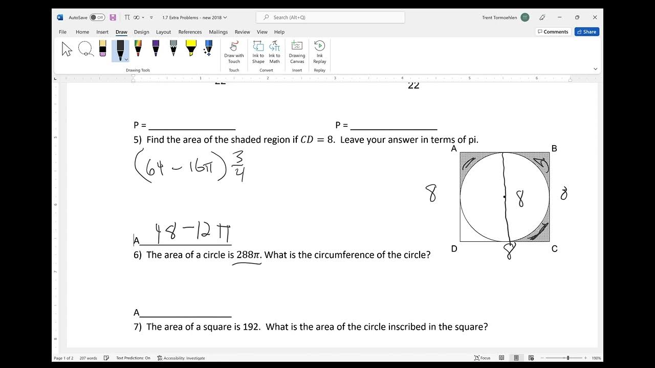 Circle Problems Youtube