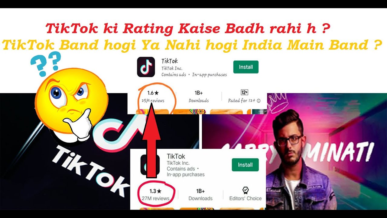 How Tiktok Ratings Goes Up, Tiktok vs YouTube, Carryminati Tiktok Roast ...