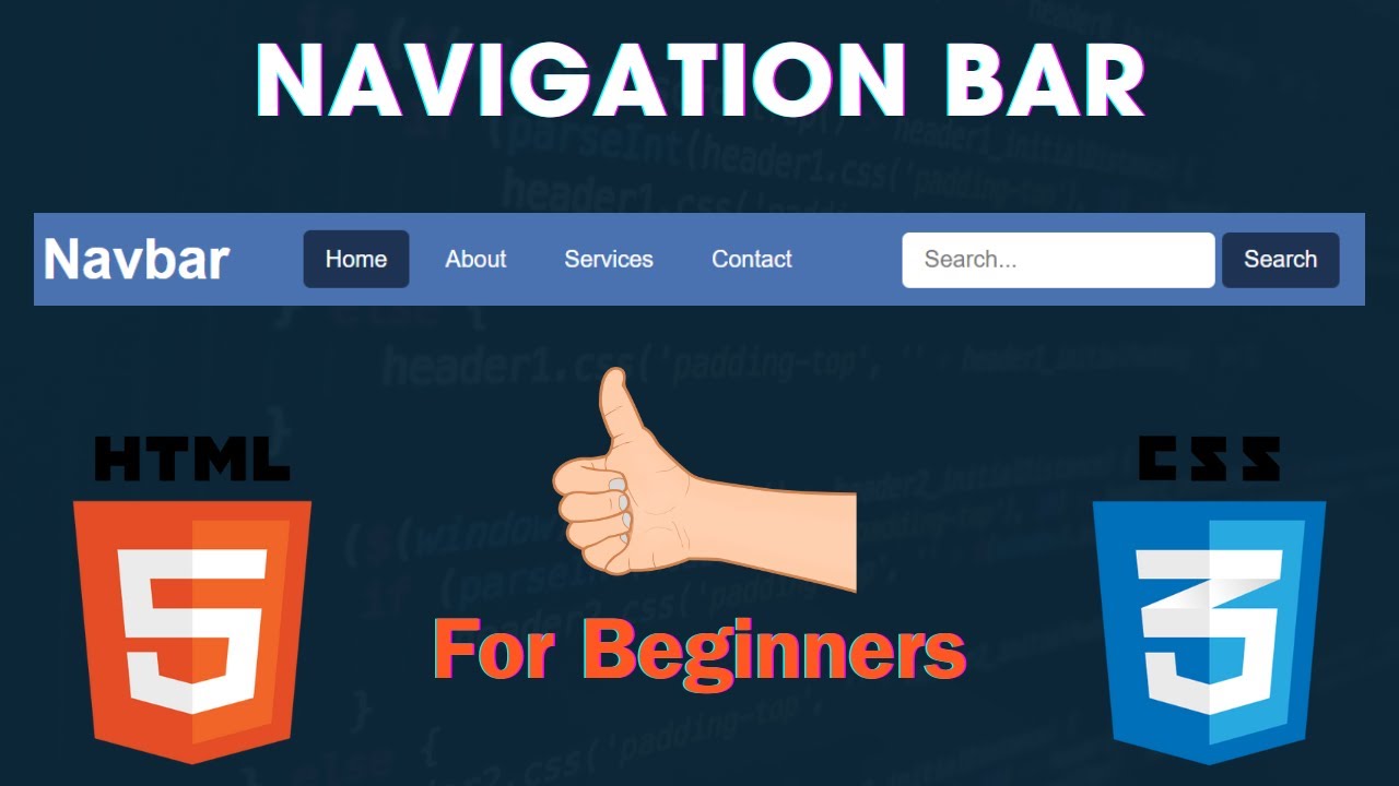 Navbar HTML CSS Tutorial For Beginners - YouTube
