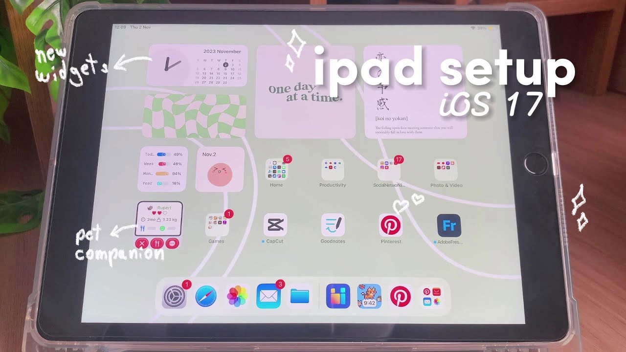 iPad home screen setup 📱🍎 | aesthetic, 9th gen, custom widgets, new ...