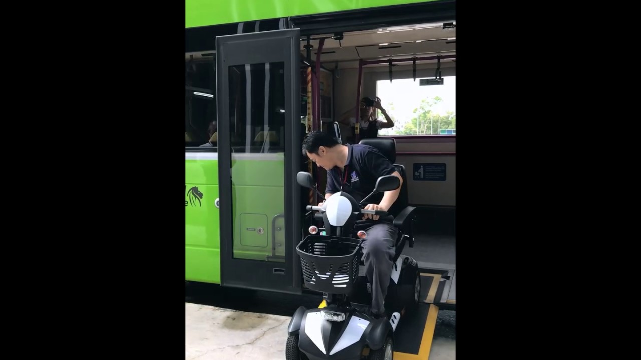 Getting into Bus with Agis L8 mobility scooter - YouTube