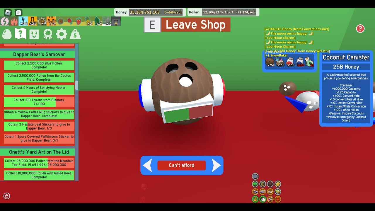 getting coconut backpack in bss - YouTube