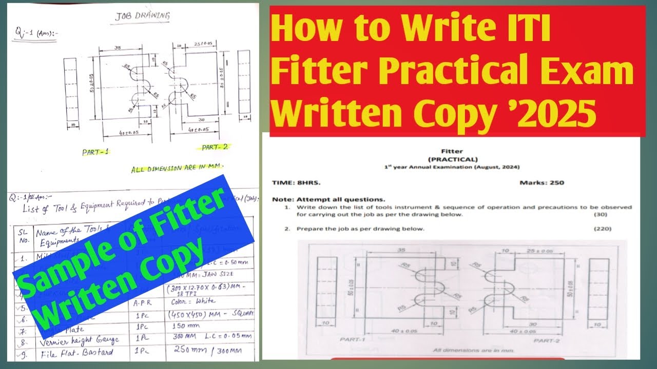 ITI Fitter Practical Exam Written Copy | ITI /CITS Fitter Practical ...