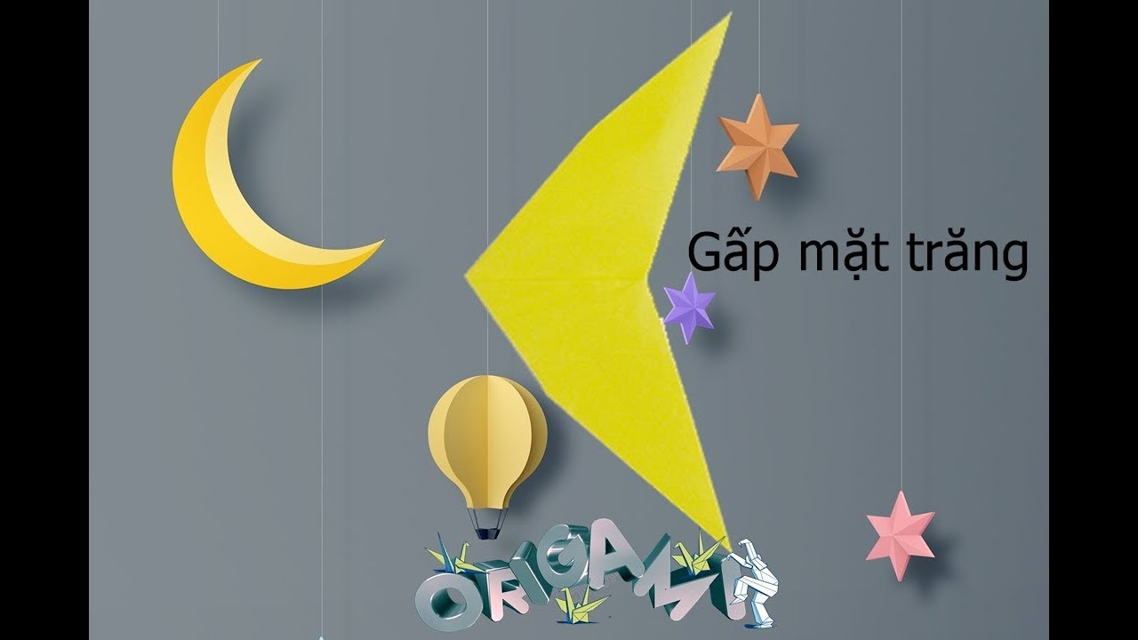 How to make a moon - Origami step by step for Kids - YouTube