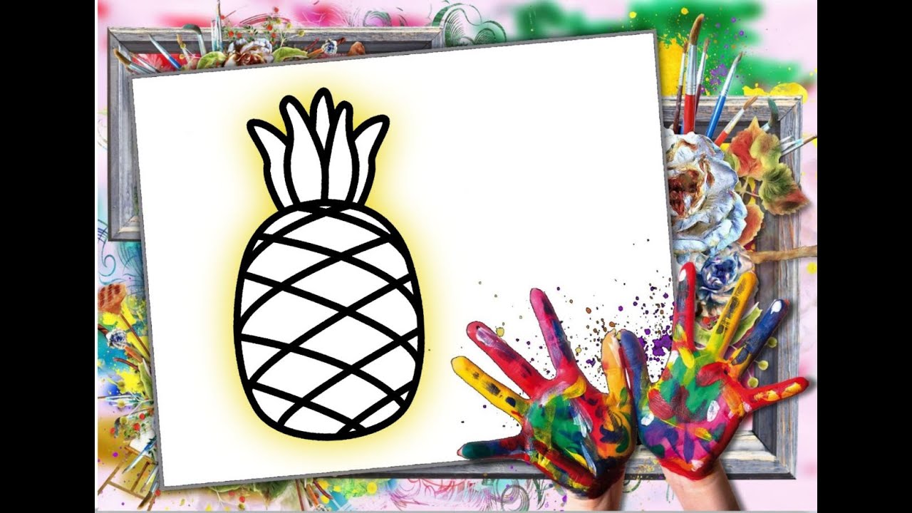 How to draw 🍍 ananas / fruits / Step by step - YouTube