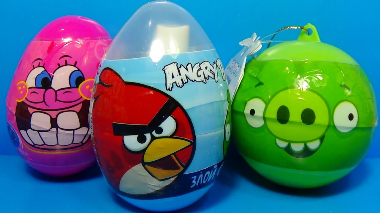 ANGRY BIRDS surprise egg Nickelodeon SpongeBob surprise egg Angry Birds ...