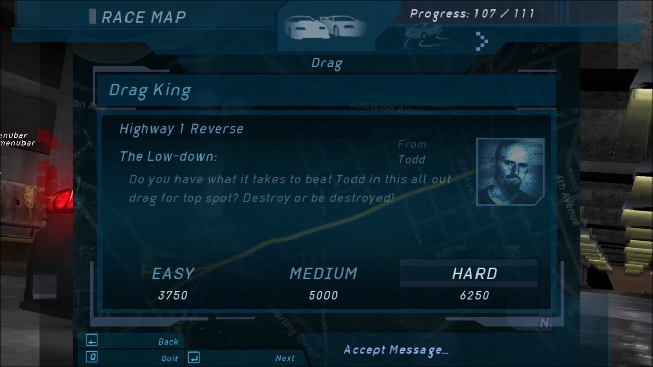 Need for Speed Underground (NFSU1) - Drag King / Race 107 - YouTube