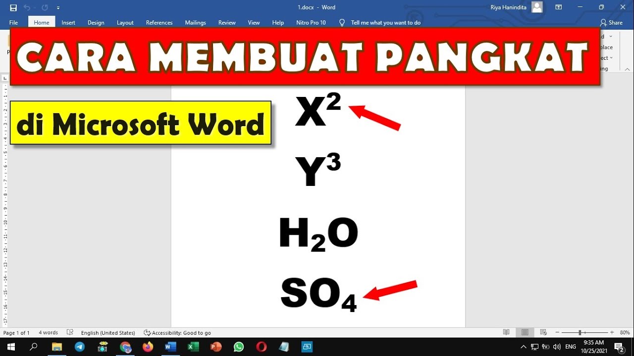 2 Cara Membuat Pangkat di Word - YouTube