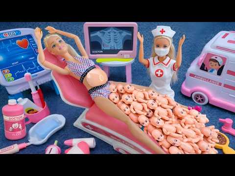 5 Minutes Satisfying with Unboxing Barbie Doll Family Playset，Cute Pinkfong Ambulance Car Toys ASMR