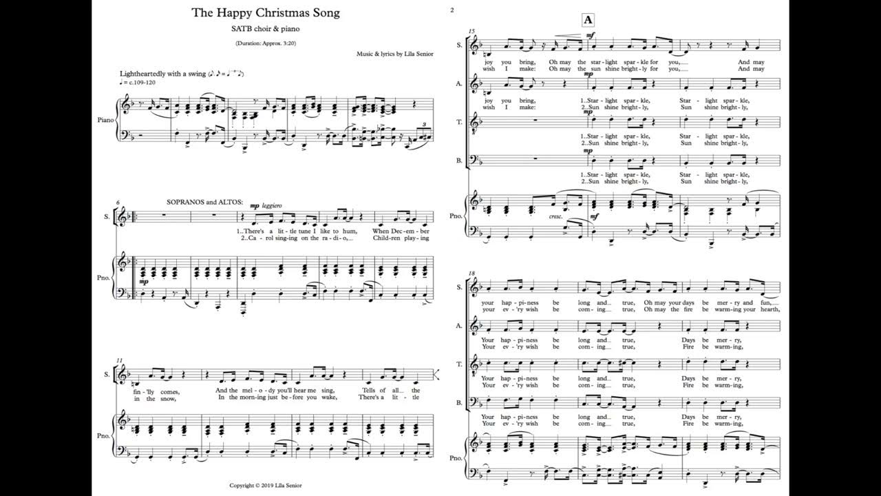 The Happy Christmas Song - SATB choir and piano (Senior) - YouTube