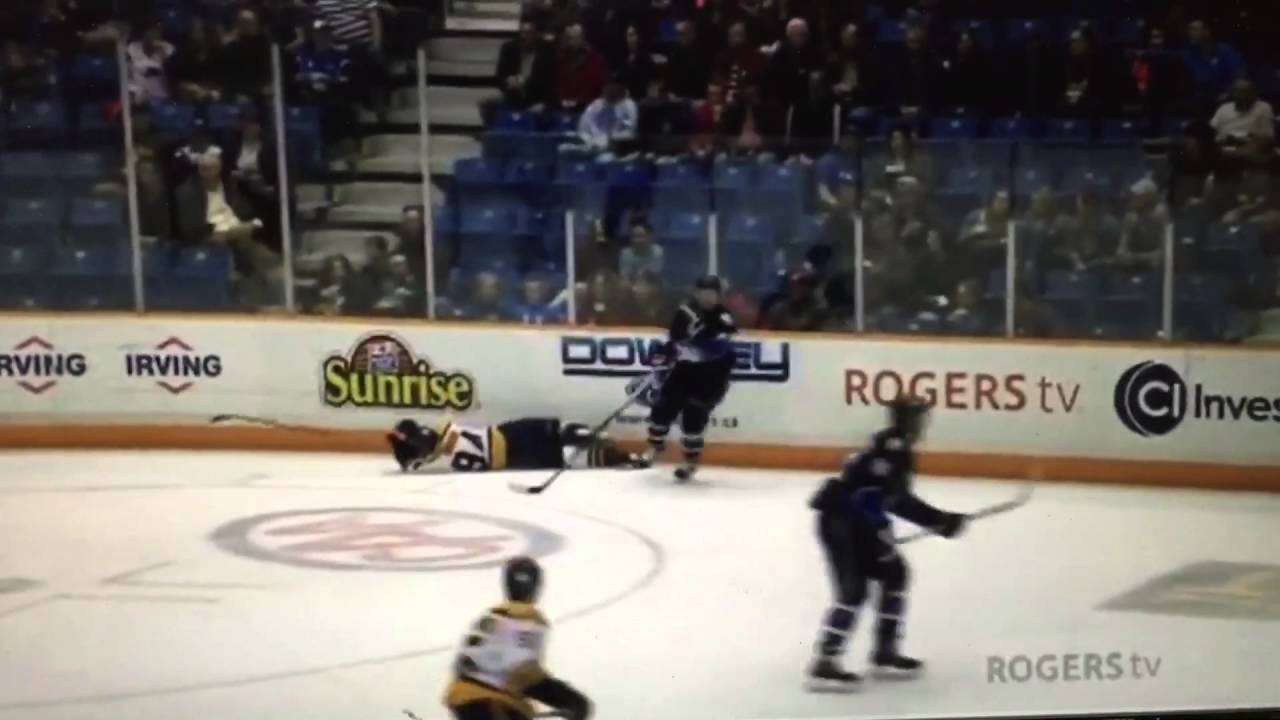 2016 QMJHL Playoffs - Cole Reginato Hit on Samuel Girard - YouTube