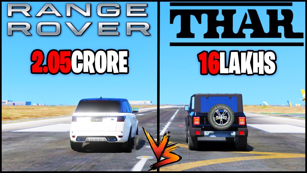 Mahindra Thar VS Range Rover Sport in GTA 5 l Gta 5 indian cars - YouTube