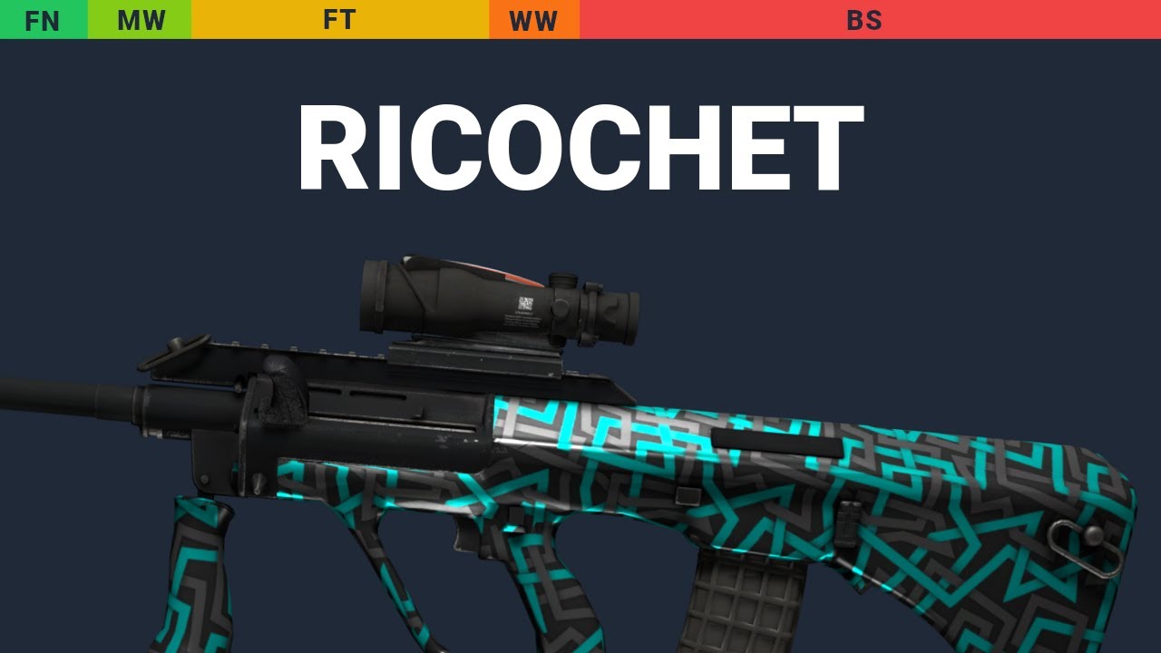AUG Ricochet - Skin Float And Wear Preview - YouTube