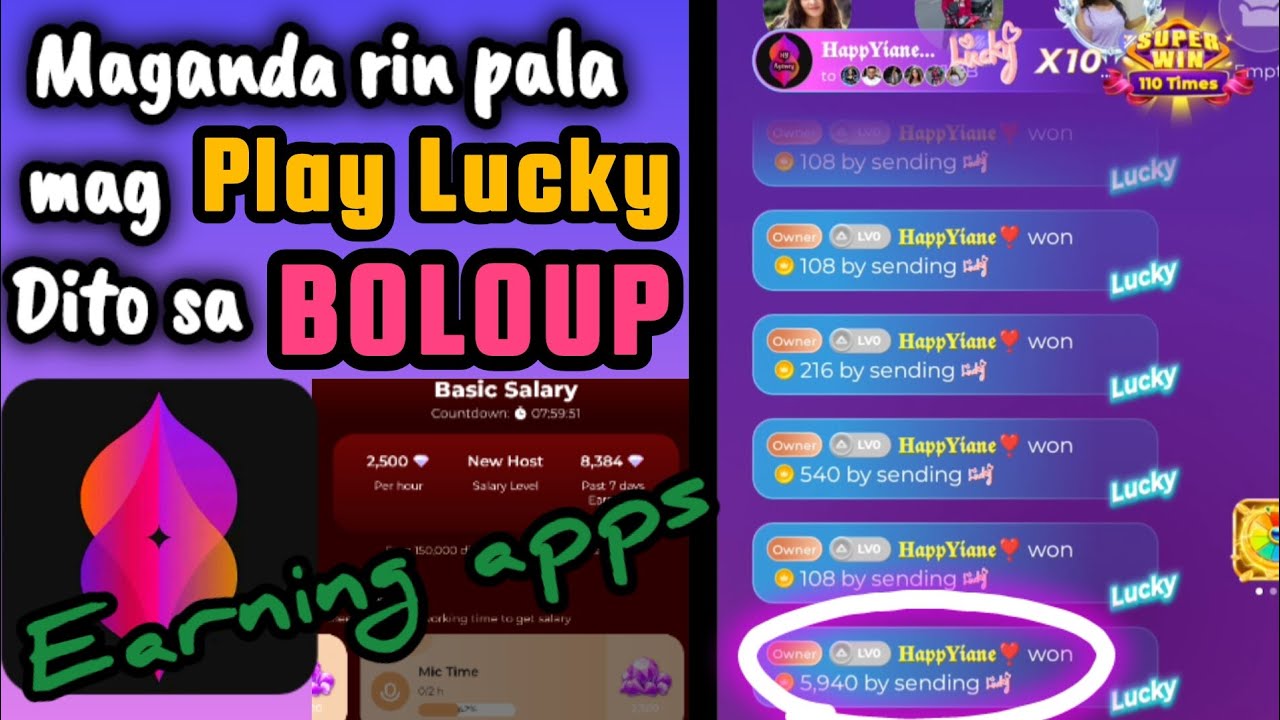 BOLOUP: PLAY LUCKY SA BOLO UP | Earning app Bolo up app - YouTube