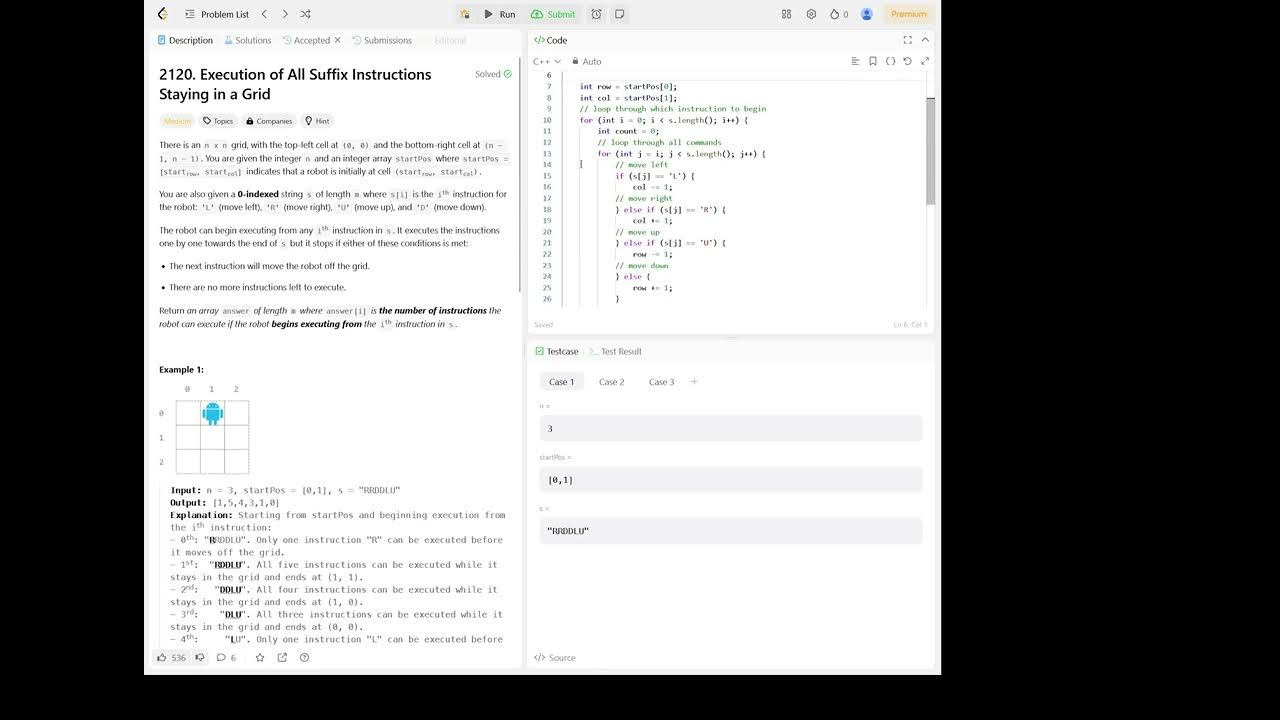 Execution of All Suffix Instructions Staying in a Grid - YouTube