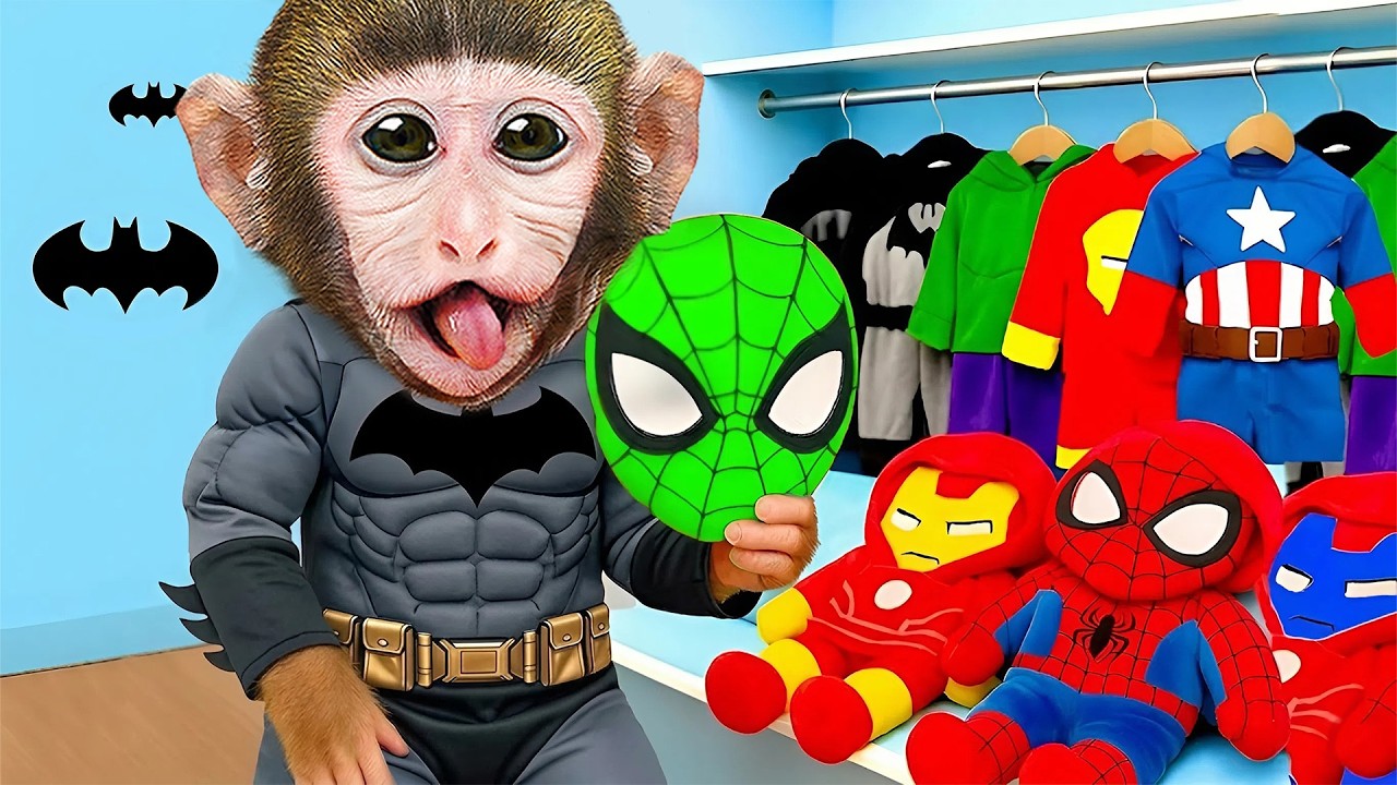 Monyet Dodo Imut menjadi Batman dan pergi ke supermarket untuk membeli ...