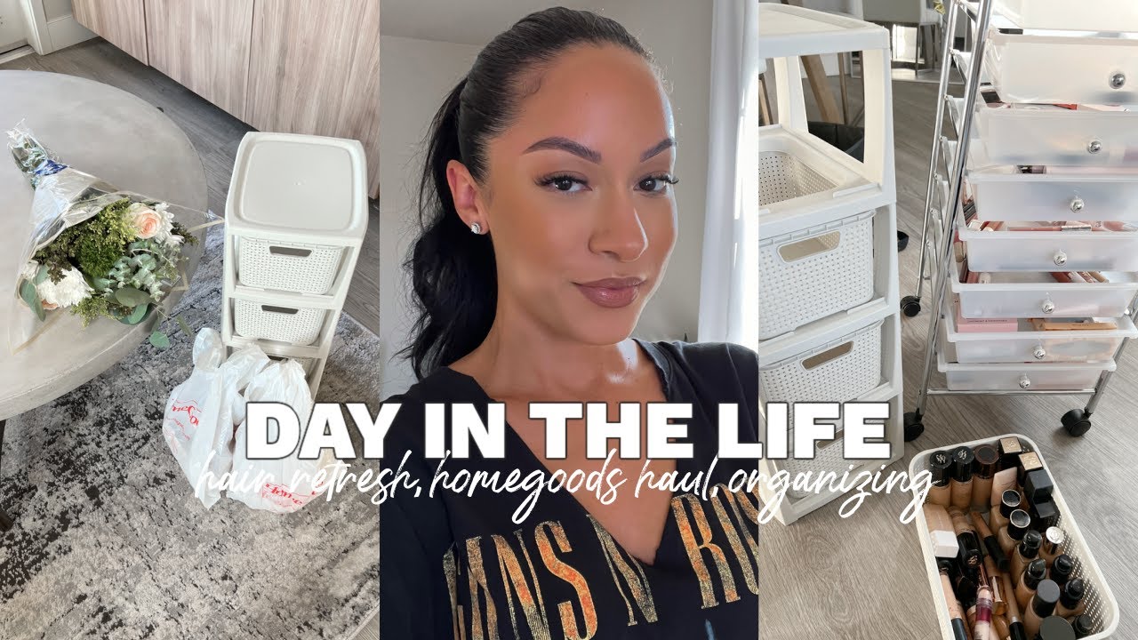 VLOG: Hair Refresh, Homegoods Haul, Organizing | Marie Jay - YouTube
