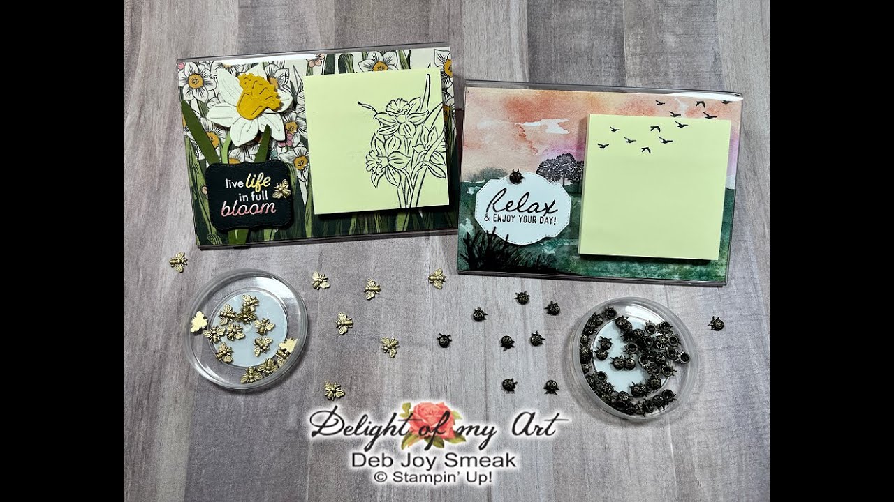 Desktop Sticky Note Holders using Stampin' Up! products - Great for ...