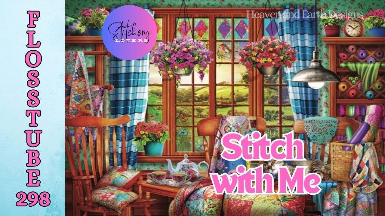 CROSS STITCH Continues/HAED Mini Patchwork Quilt Room/Flosstube #298/STITCH WITH ME/Stitchery ...
