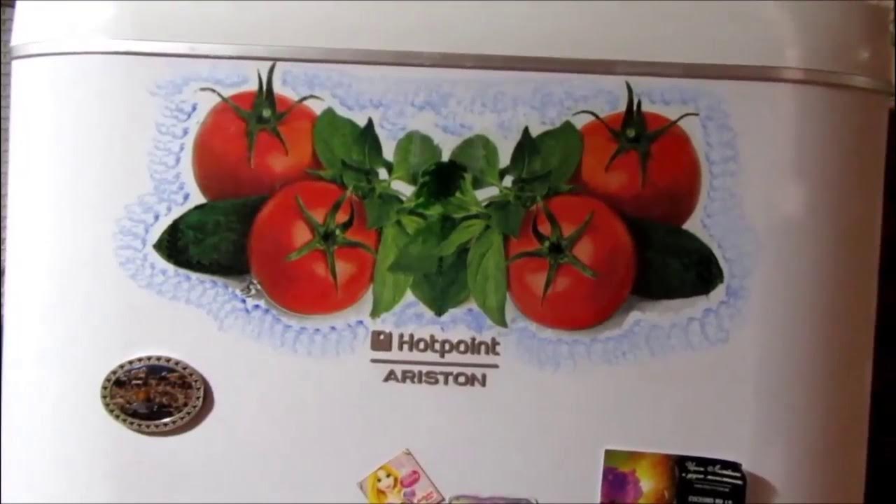 Декупаж салфетками на холодильнике. Украшаю холодильник декупажем ...