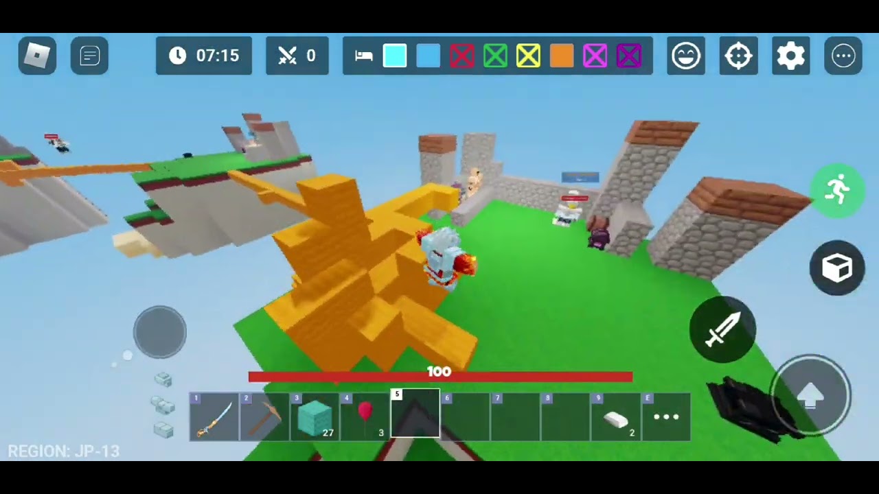 playing roblox bedwars on japanese servers - YouTube