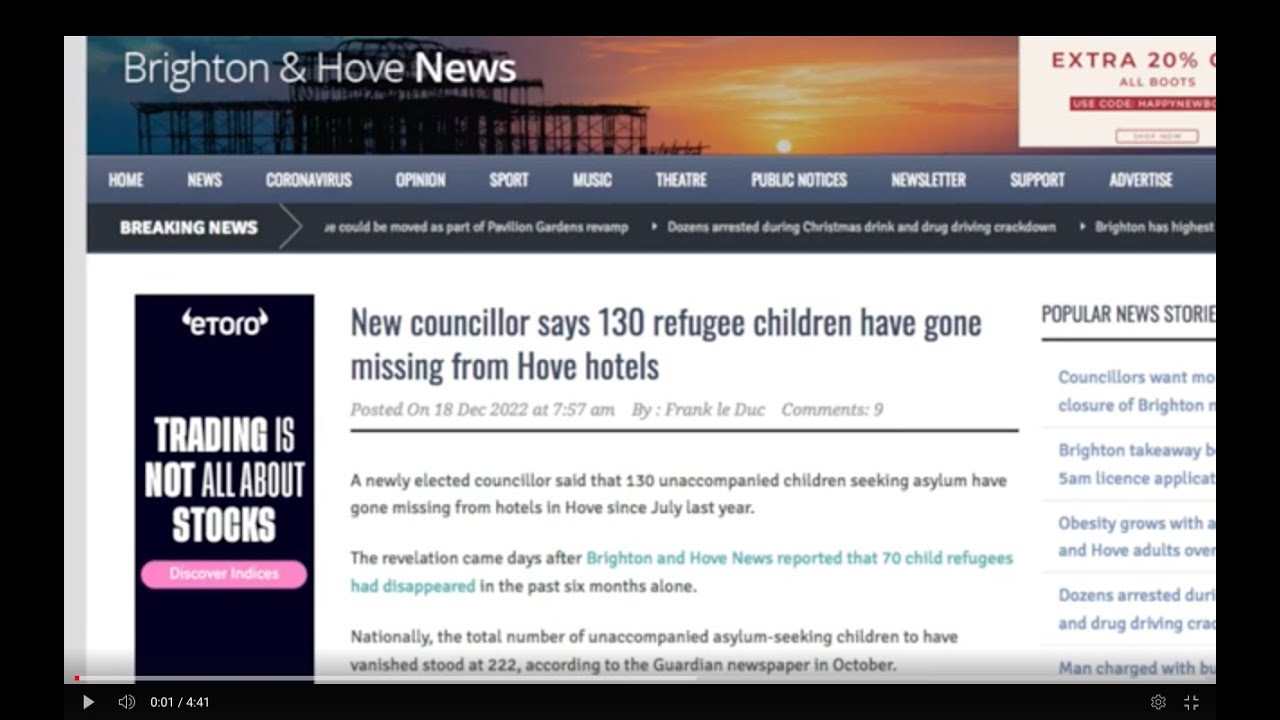 130 IMMIGRANT CHILDREN MISSING FROM A BRIGHTON CRIMINALS HOTELS!!! WAKE ...
