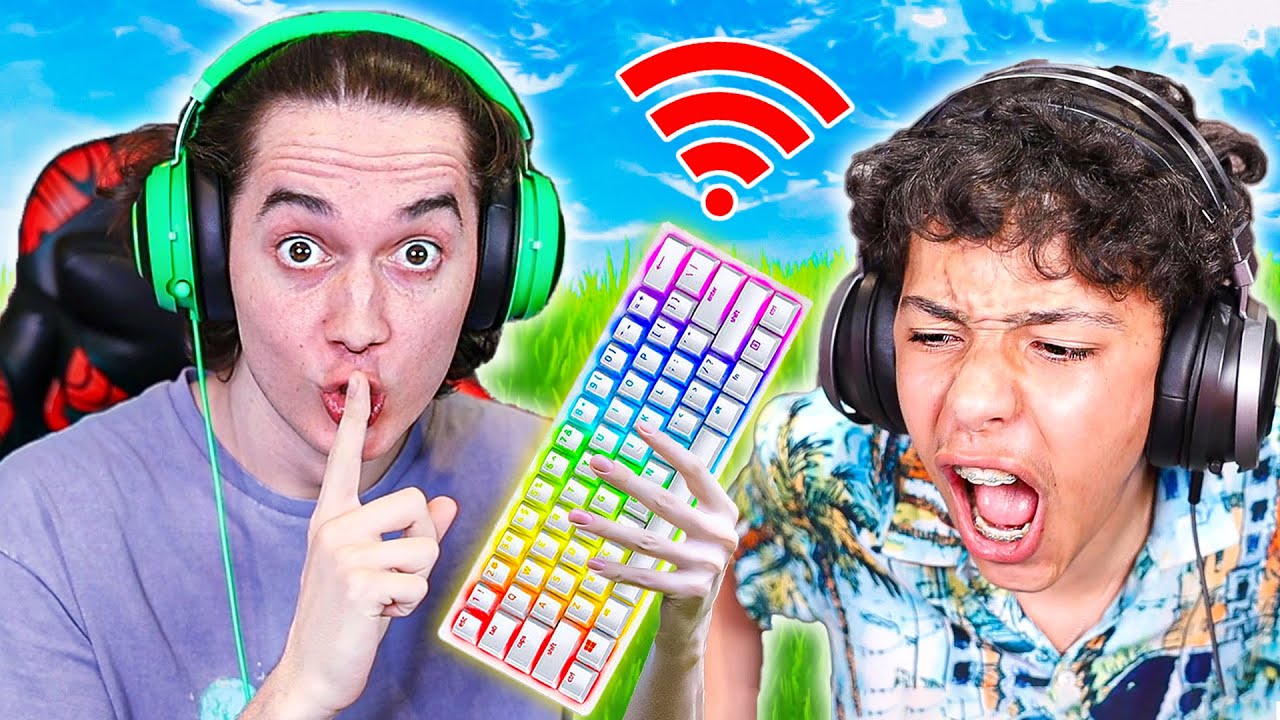 Trolling Him With WIRELESS Keyboard! (RAGE) - YouTube