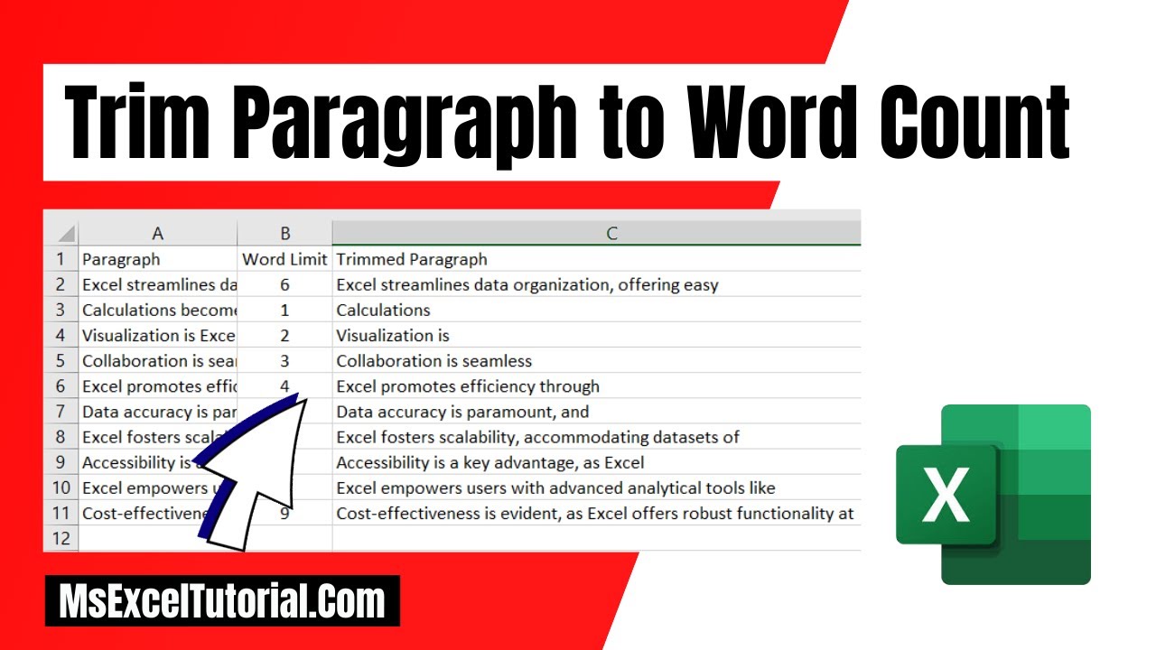 How to Trim Paragraph to Specific Words in Excel - YouTube