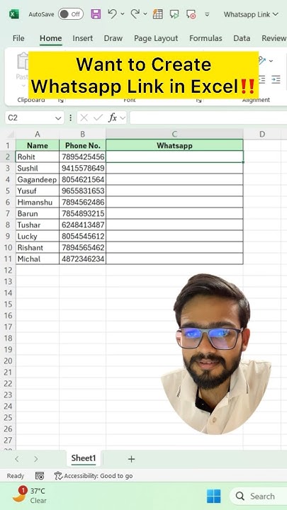 Whatsapp Link in Excel‼️😎 #exceltips #exceltricks #shortvideo #shorts #excelformulas - YouTube