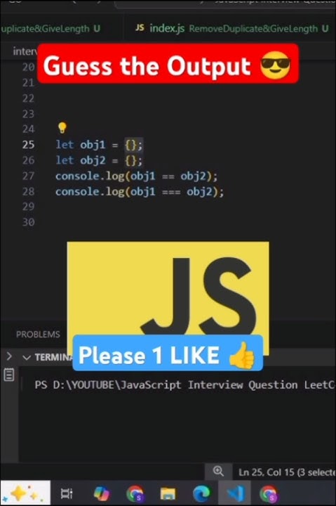 javascript interview question | Guess the Output #shorts #ytshorts #coding #javascript # ...