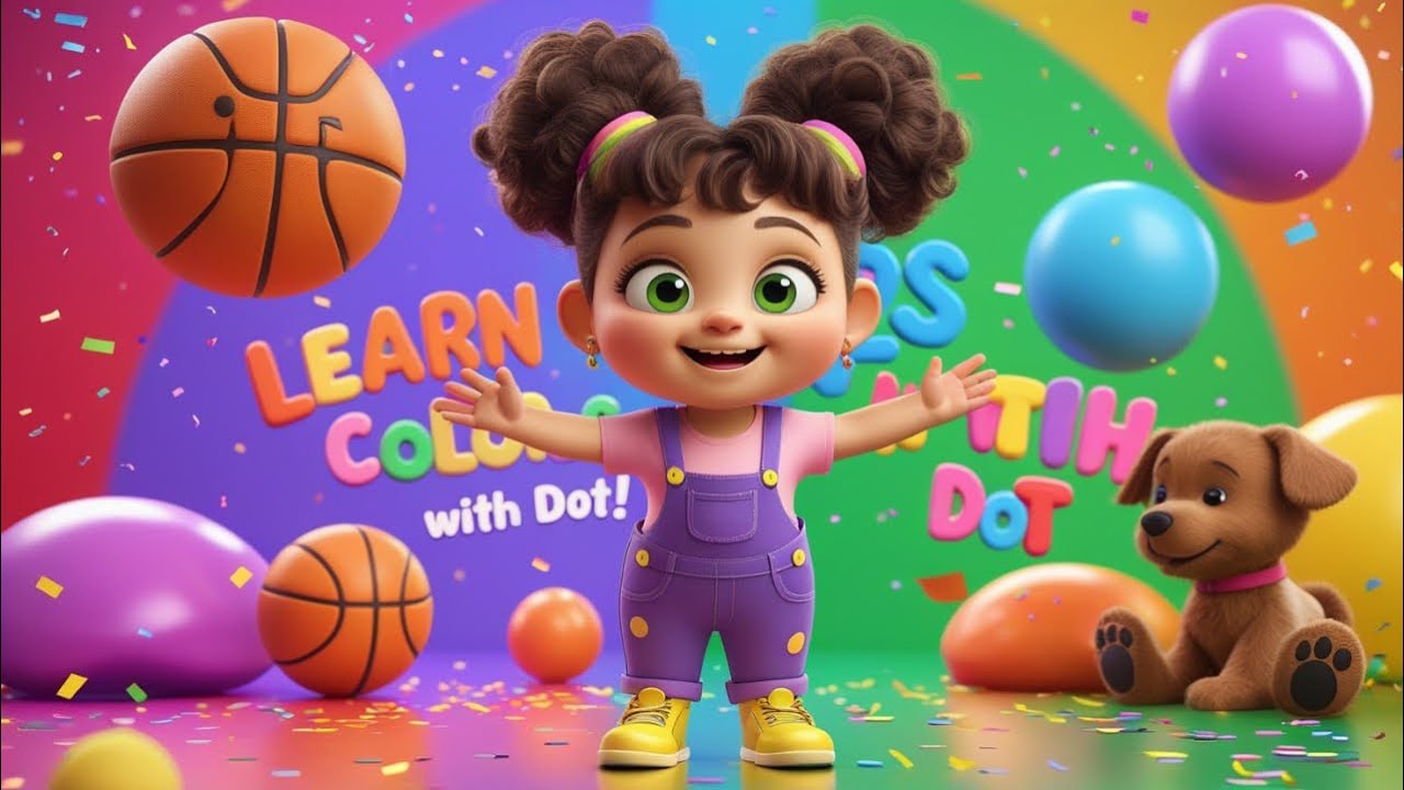 Learn Colors with Dot! | Fun Kids Song for Toddlers (Pink, Orange ...