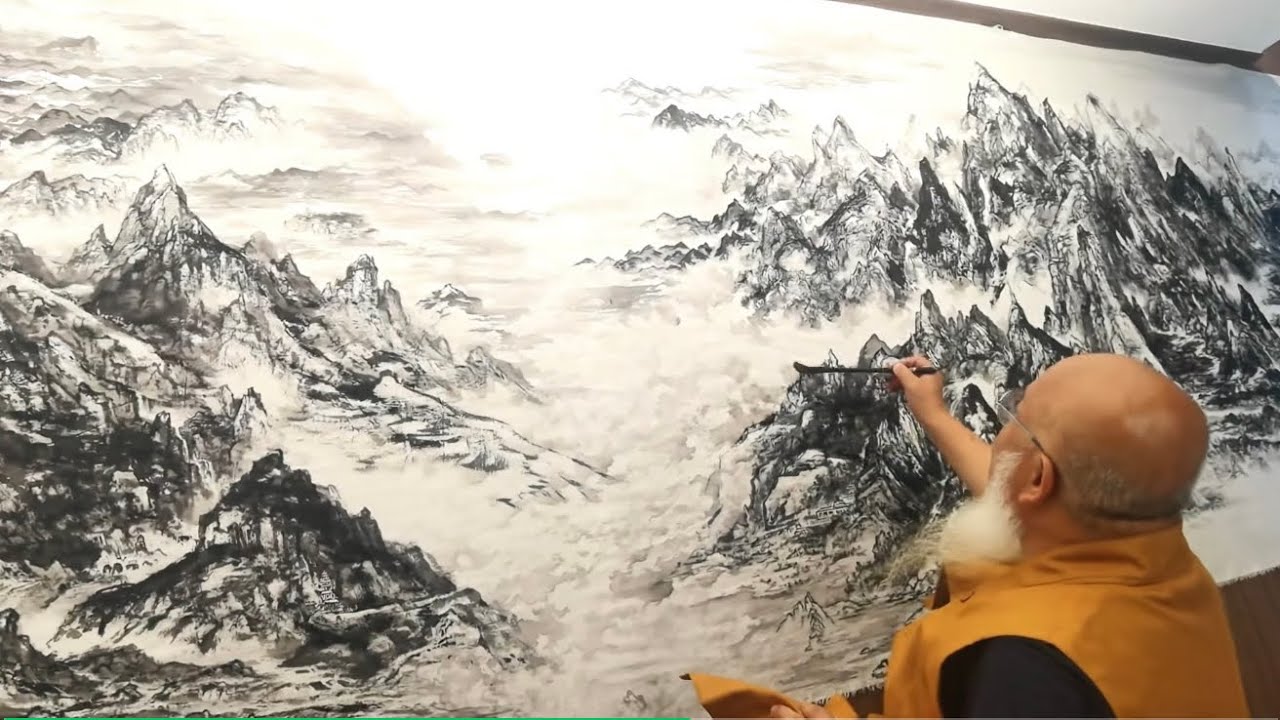 Huge scroll "World Peace Five Continents Thousand Miles" by Famous ...
