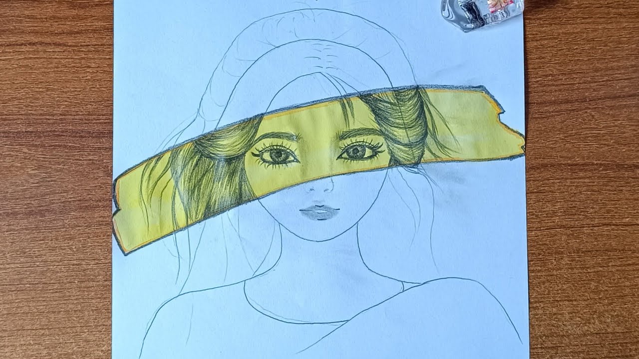 Stained art with red.art work.easy pencil art. - YouTube