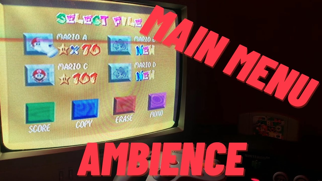 N64 CRT Super Mario 64 Main Menu Ambience - YouTube