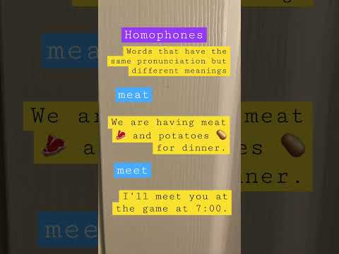 Homophones: meat and meet - YouTube