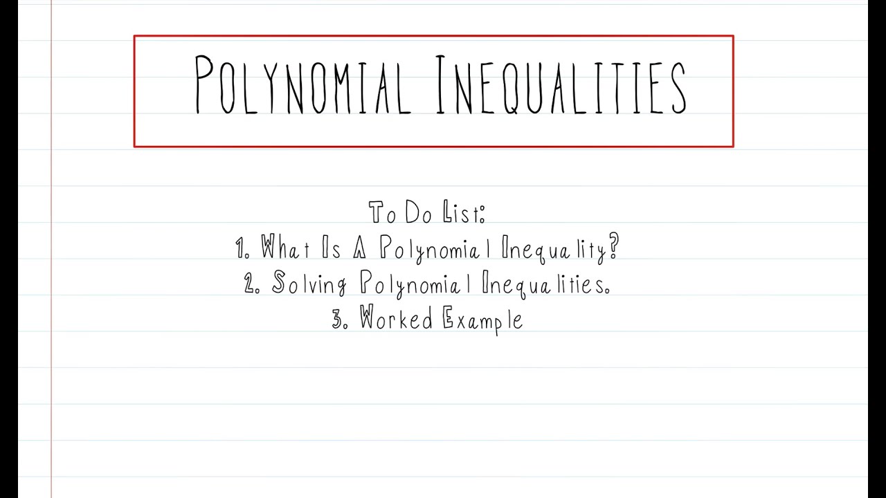 Algebra: Solving Polynomial Inequalities - YouTube