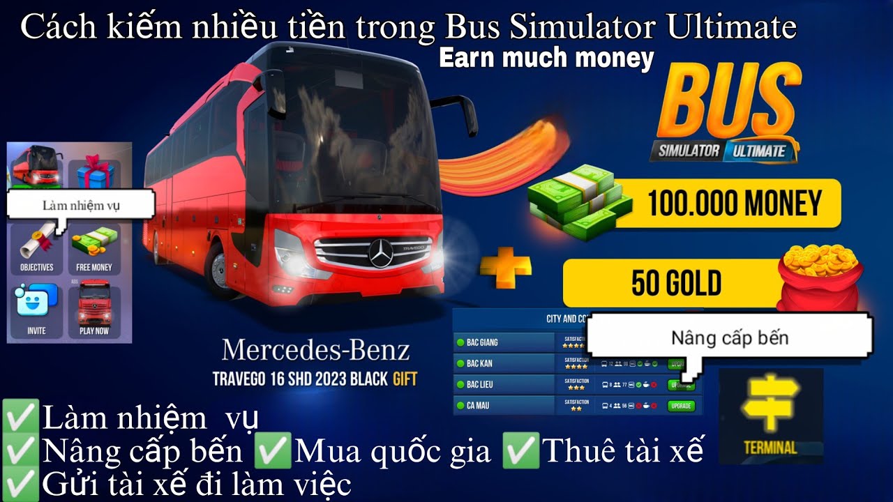 Bus Simulator: Ultimate v2.1.1(Hướng Dẫn Kiếm Tiền, Nâng Cấp Bến, Mua ...