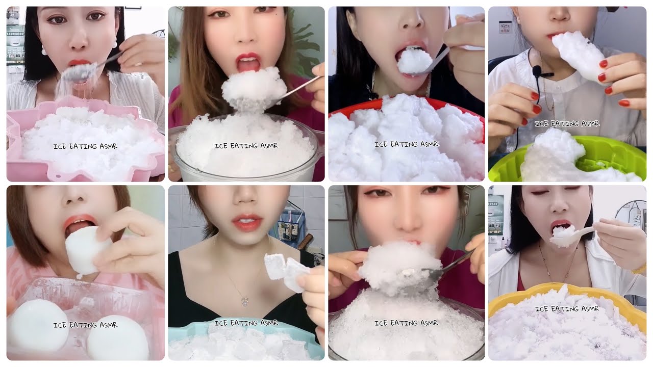 [ASMR] FREEZER FROST EATING & ICE MUKBANG & POWDERY ICE EATING & HARD ...