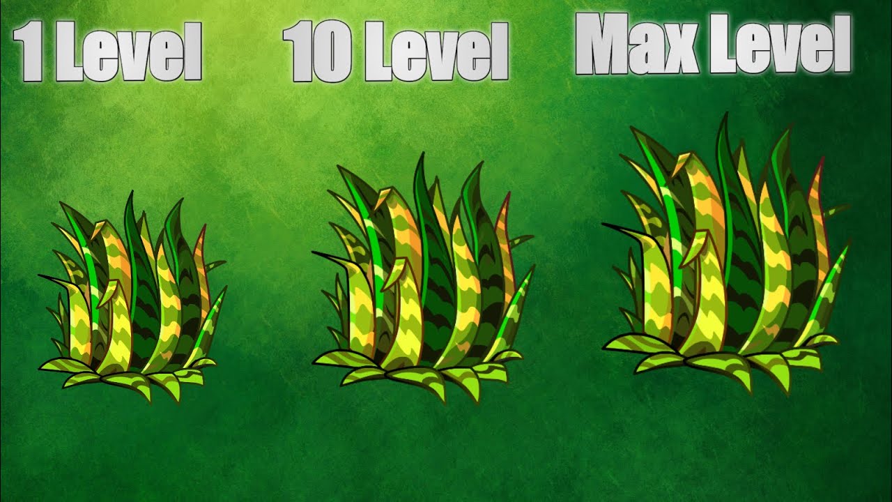 PvZ 2 Challenge - TIGER GRASS Level 1 - Level 10 - Max Level Plant VS ...