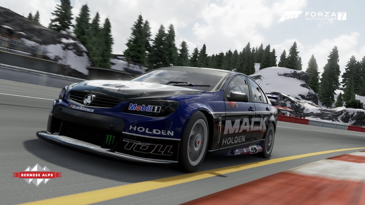 Forza Motorsport 7 Holden VF Commodore Racing Around Bernese Alps - YouTube