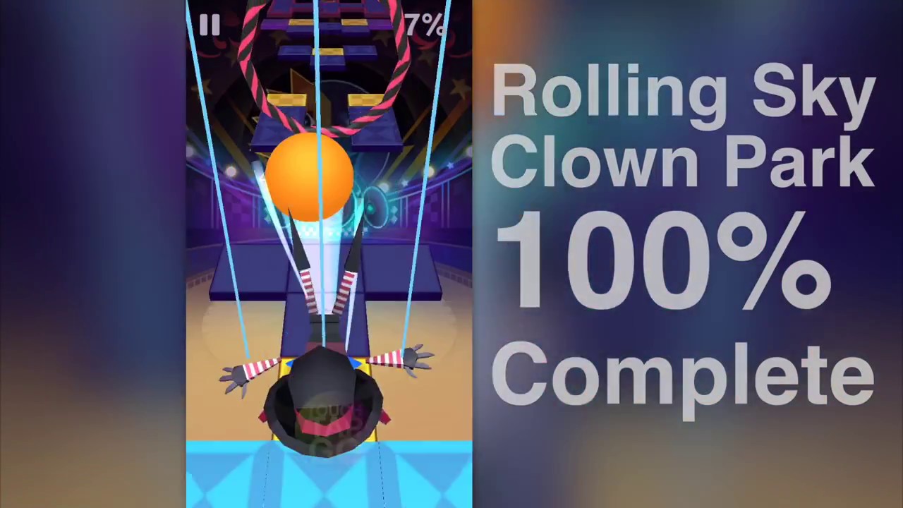 Rolling Sky Clown Park 100% Complete - YouTube