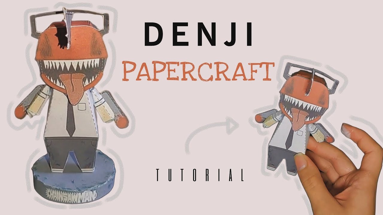 denji papercraft | tutorial - YouTube