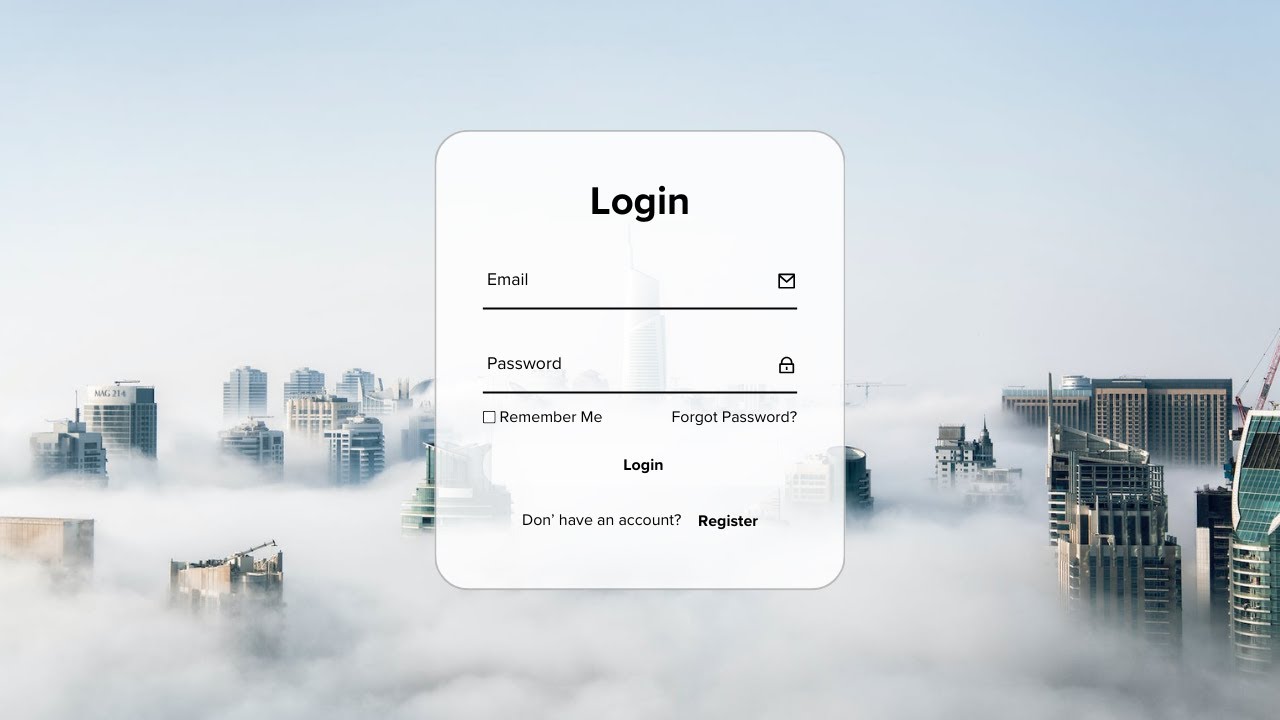 How To Create A Responsive Login And Registration Form Using Html And Css Youtube