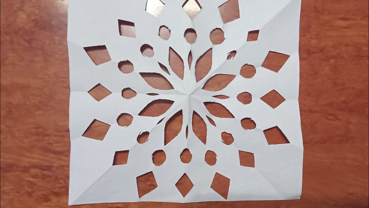 How to make stencil paper flowers easy। Stencil paper cutting। Paper ...