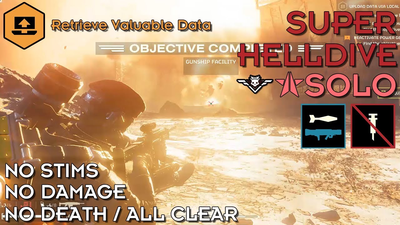 Helldivers 2 - Retrieve Valuable Data (Super Helldive Solo / No Stims, No Damage, All Clear ...