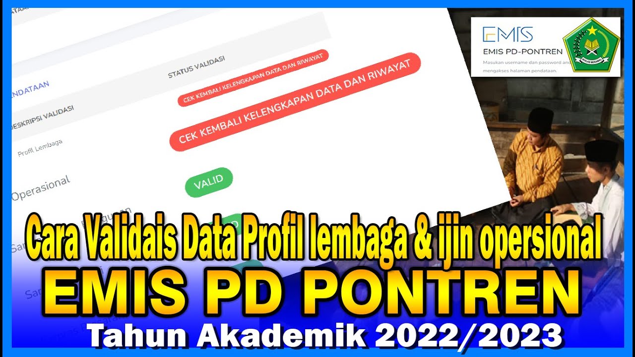 CARA VALIDASI DATA PROFIL LEMBAGA DAN IJIN OPERASIONAL EMIS PD PONTREN ...