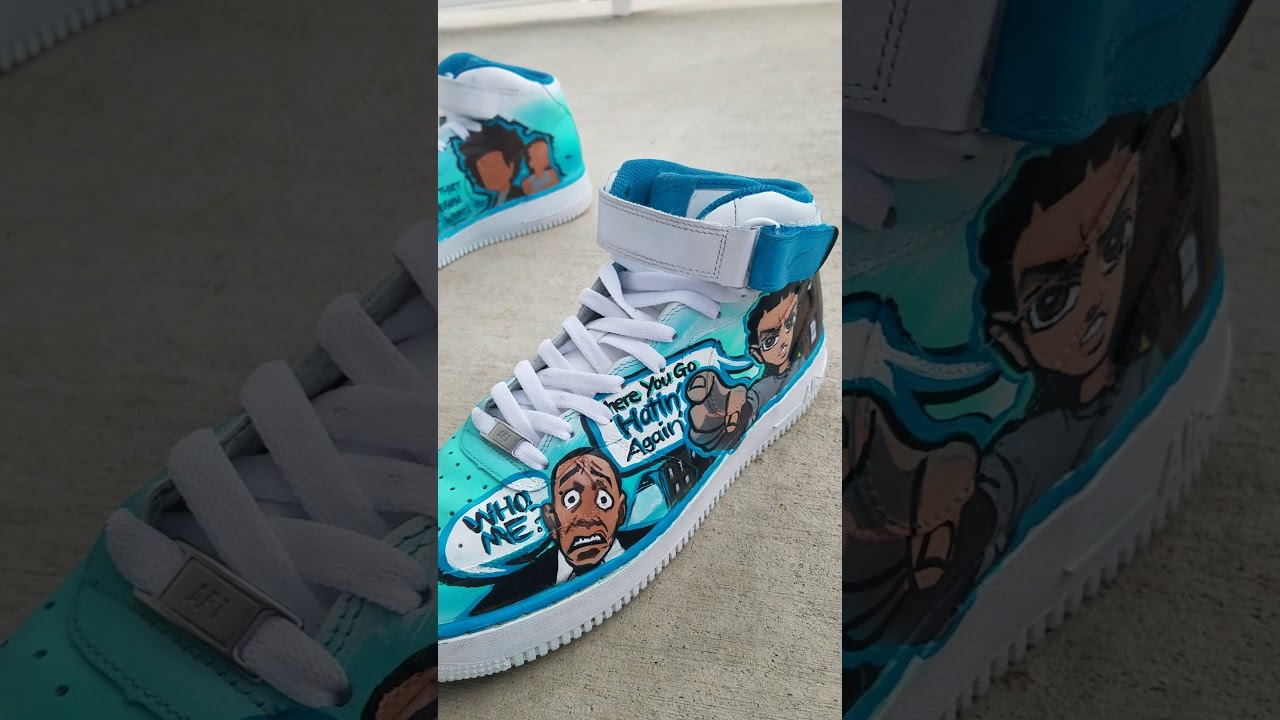 Boondocks custom bomber jacket & airforce ones - YouTube